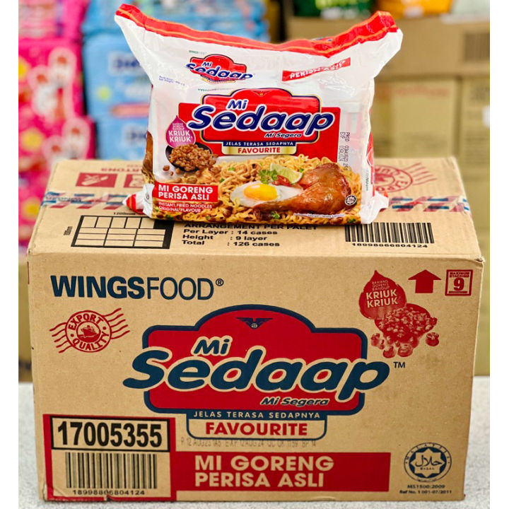 90g x 40pcs Wingsfood Mi Sedaap Mi Segera Mi Goreng Perisa Asli Instant Fried Noodles Original ...