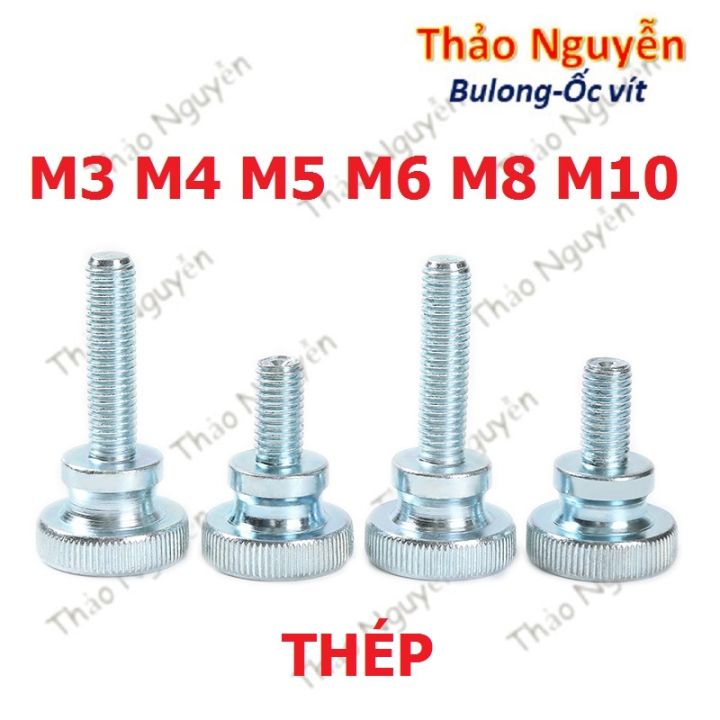 Núm vặn ren ngoài thép, bu lông vặn tay thép size M3 M4 M5 M6 M8 M10 ...