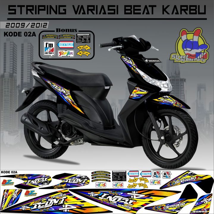 Striping Variasi Beat Karbu Striping Beat Kode 02 | Lazada Indonesia