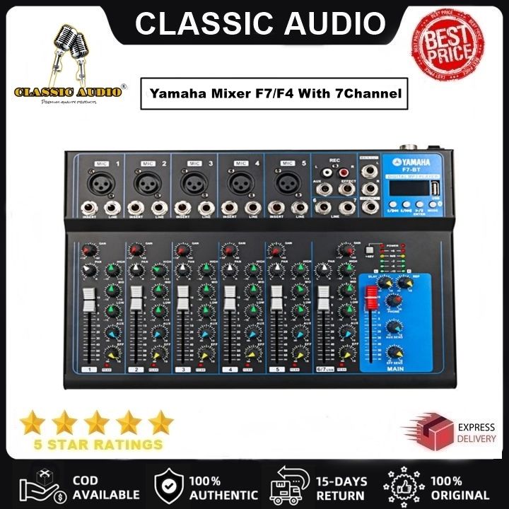 Yamaha Mixer F7/F4 By Classic Audio- With 7Channel Bluetooth USB Sound ...