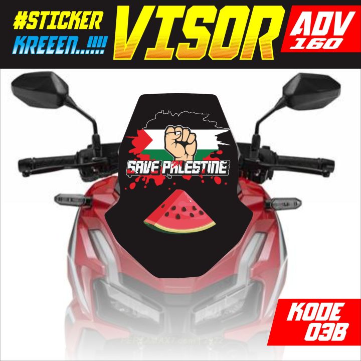 Stiker Windshield Variasi Honda ADV 160 Palestine Visor ADV 160 ...