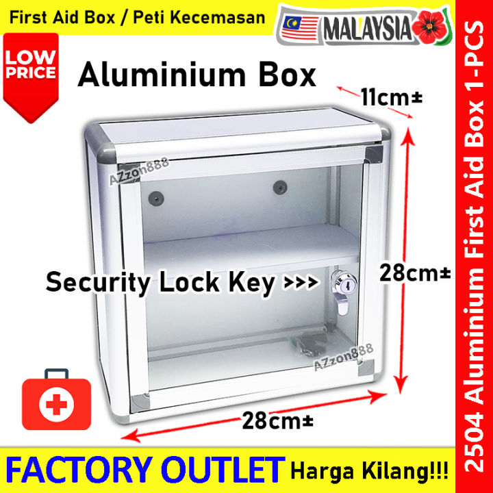 Transparent Aluminium First Aid Box Security Lock Key / Peti Kecemasan ...