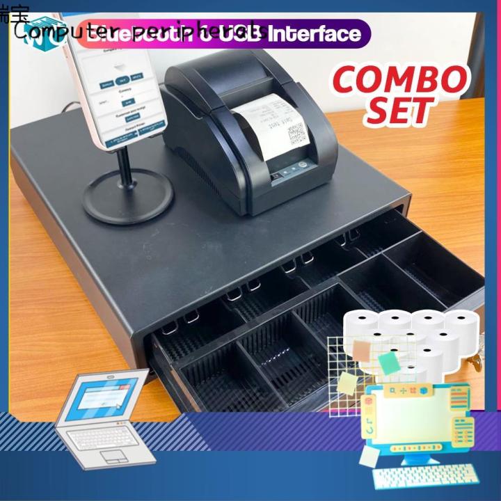 optical fiber ♙Receipt Printer XP-58IIH BluetoothUSB + POS Cash Drawer ...