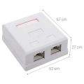 (XAWS) 10X RJ45 Network Socket - Shielded Mounted Double Wall Socket ...