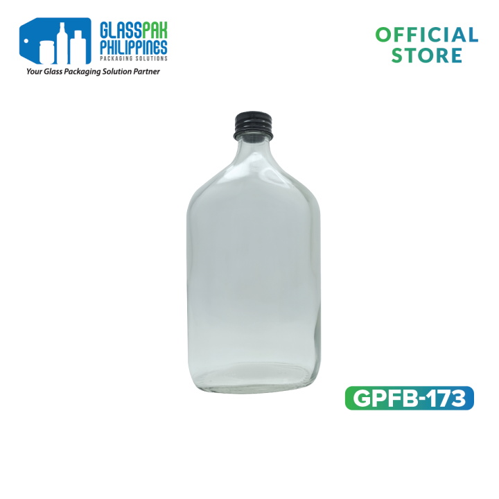 Glasspak 500ml Black Gold Silver Lid Clear Empty Glass Bottle Lapat Tanduay Bottle With Cap Leak ...