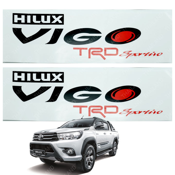 สติ๊กเกอร์ VIGO TRD Sticker โตโยต้า ไฮลัค วีโก้ สีดำ-แดง Toyota Hilux ...
