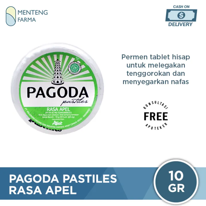 Pagoda Pastiles Rasa Apel 10 Gram - Permen Pelega Tenggorokan | Lazada ...