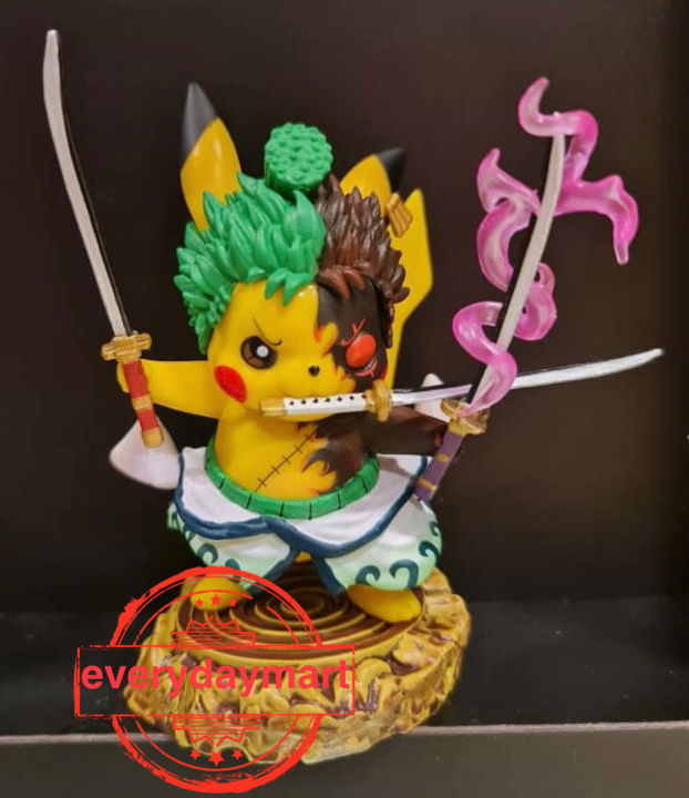 ONE PIECE💥RORONOA ZORO WANO COSPLAY PIKACHU💥STATUES ACTION FIGURE TOYS ...