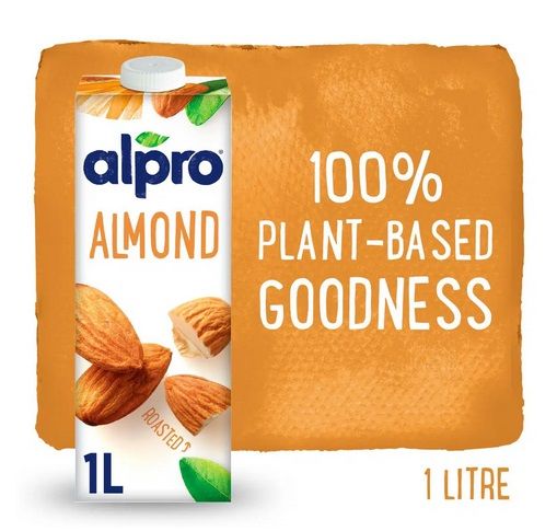 Alpro Plant Based Real Roasted Almond Original Dairy Free Milk 1 Liter ...