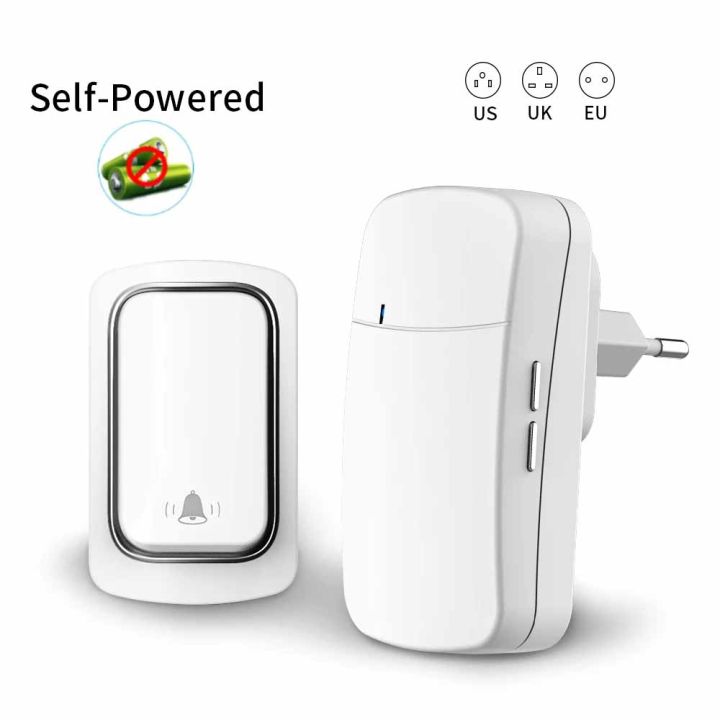 Wireless Doorbell No Battery required Waterproof Self-Powered Door bell ...