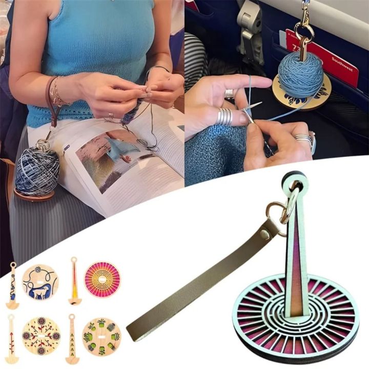 SDFBN แบบพกพาได้ ที่ยึดข้อมือเส้นด้ายแบบพกพา อุปกรณ์เย็บปัก เครื่องม้วน ...