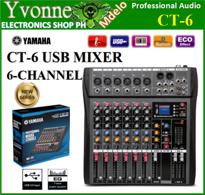 The Mixer Yamaha CT-6S Series Stereo Mixer 6 Channel Bluetooth USB MP3 Audio Mixer CT-60S ...
