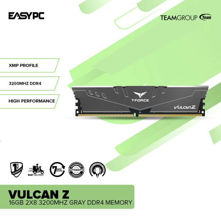 EasyPC | Team Elite Vulcan Z 16GB 2x8 3200mHz / 3600mHz DDR4 Gray or ...