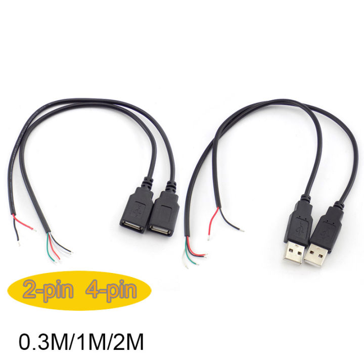 0.3m/1m/2m 2 Pin 4 pin USB 2.0 A Female male Jack Power Charge charging ...