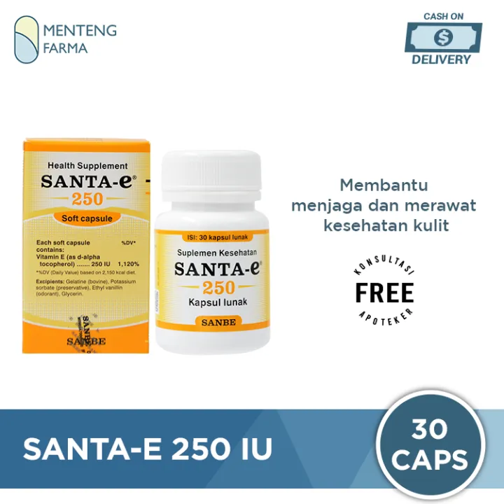 Santa-E 250 IU 30 Kapsul - Suplemen Vitamin E dan Kesehatan Kulit ...