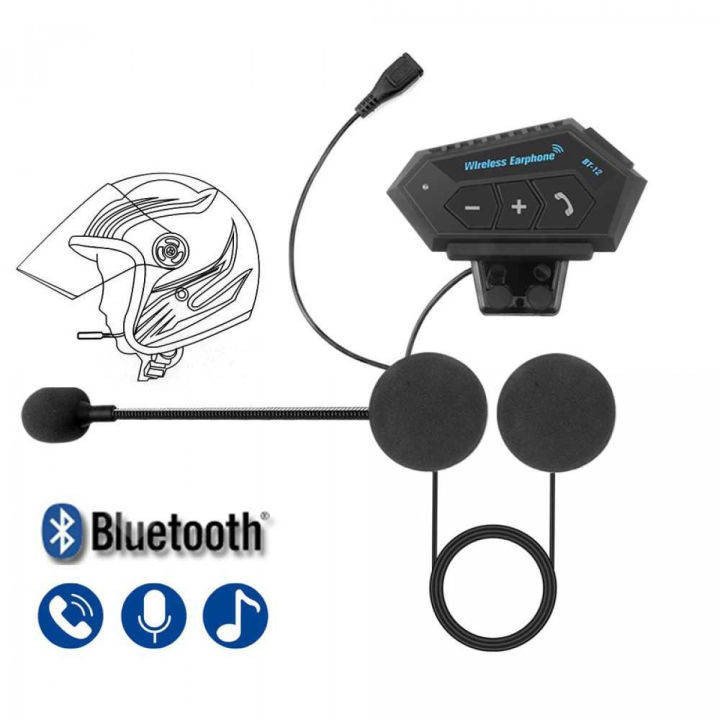 Intercom Headset Bluetooth Helm Motorcycle Anti Interference - BT-12 ...