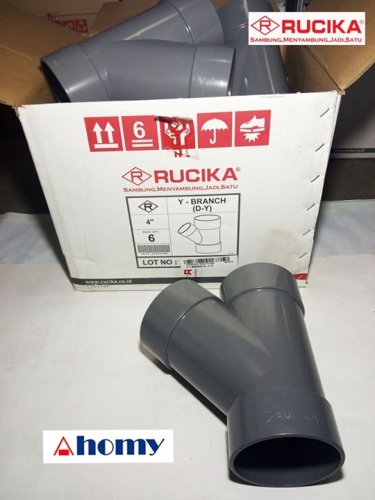 1pc tee Y 4" x 4" 45d DV rucika sambungan pipa pvc | Lazada Indonesia
