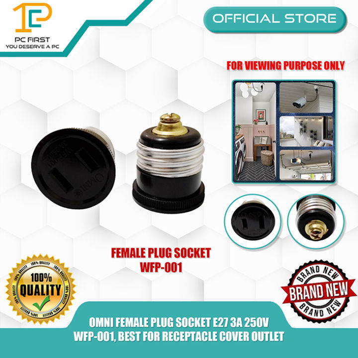 PC FIRST OMNI FEMALE PLUG SOCKET E27 3A 250V WFP-001, BEST FOR ...