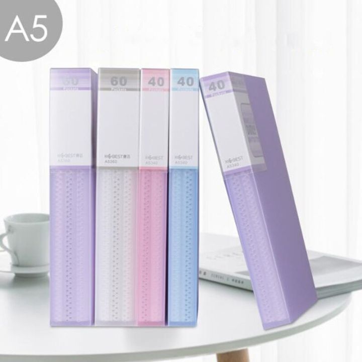 A5 Display Book 40/60 Pages Transparent Insert Folder Document Storage ...