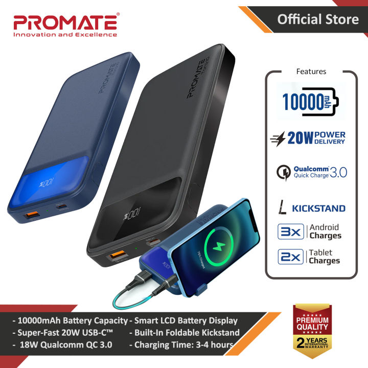 Promate Super Slim Power Bank 10000mAh Ultra-Compact PowerBank with 20W ...