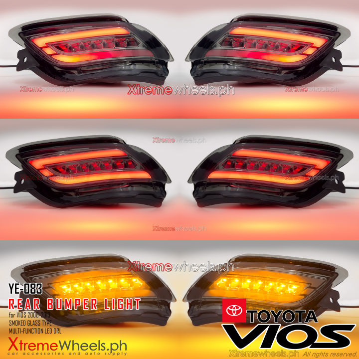 Toyota Vios 2008-2012 Pair LED Type Rear Bumper Light with Signal Light ...