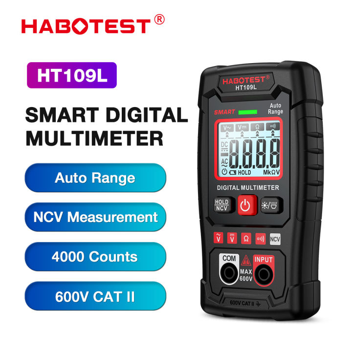HABOTEST HT109L Digital Multimeter 600V AC/DC 4000 mengira Multimeter ...
