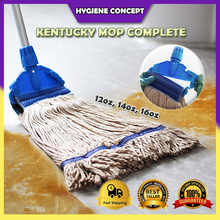 Kentucky Mop Complete with 4′ Aluminium Handle / Looped-End Floor Mop ...