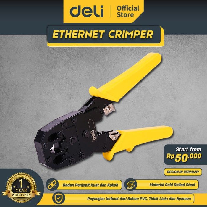 Deli Ethernet Crimper / Tang Crimping 3in1 4P 6P 8P RJ45 RJ11 DL2468 | Lazada Indonesia