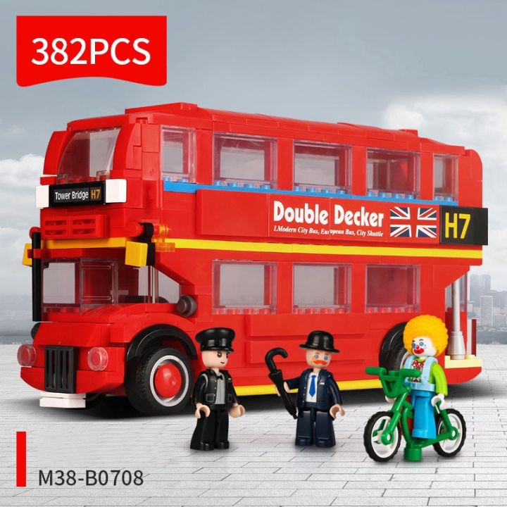 Sluban 0708 London Bus School Bus City Racing Car Series Minifigures ...