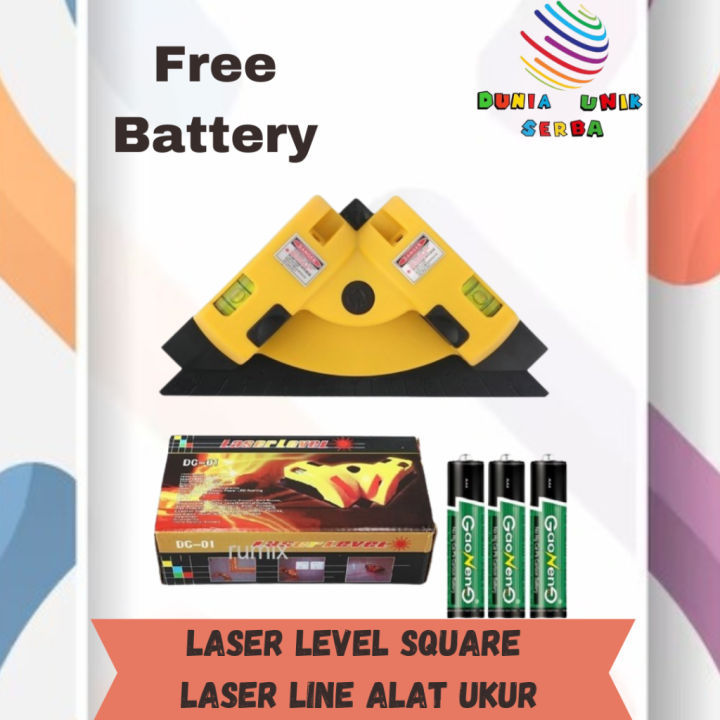 Laser Level Square Laser Line Alat Ukur Siku Kelurusan Permukaan ...