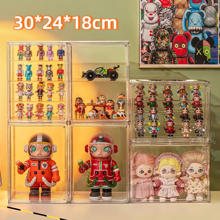 labubu doll Transparent Storage Display Box Bening Acrylic Action ...