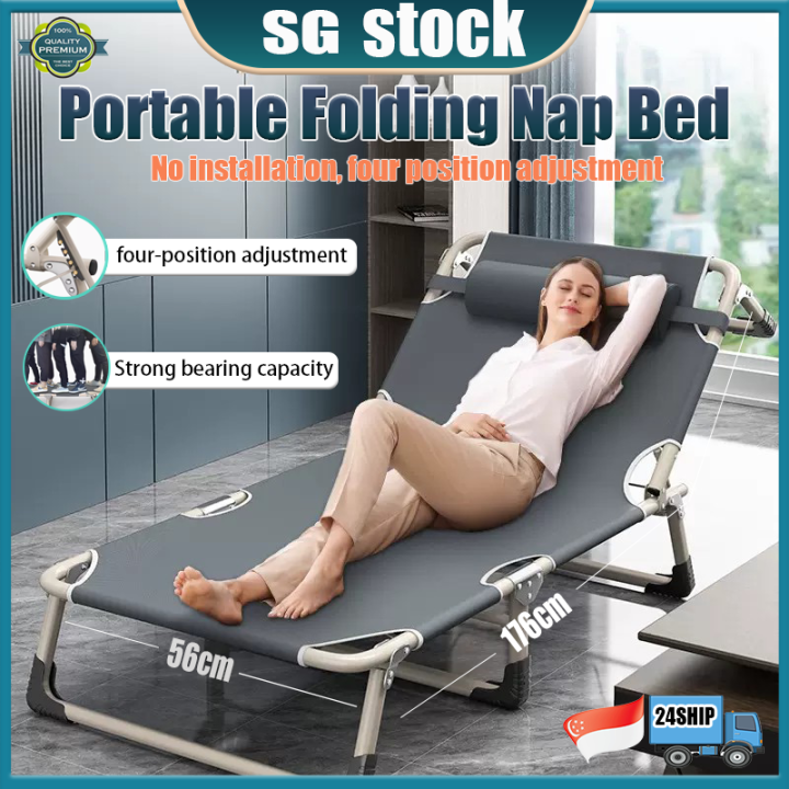 Mobile folding bed household folding bed office adult nap bed escort ...