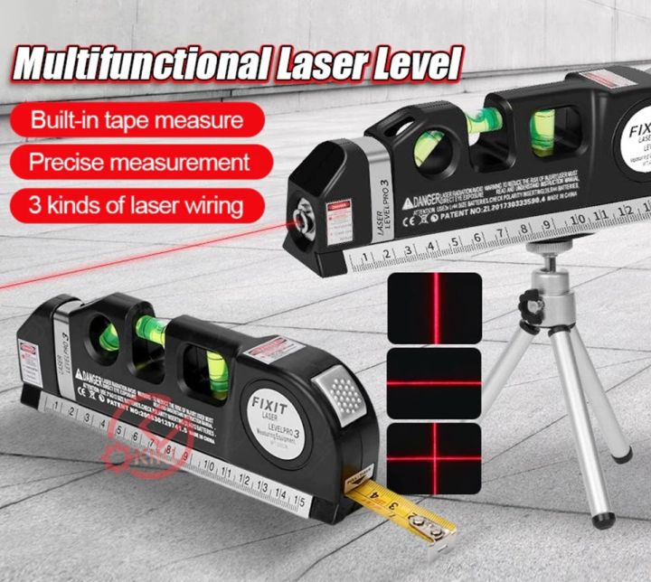 4 in 1 Infrared Laser Level With Tripod Horizontal Vertical Cross laser ...