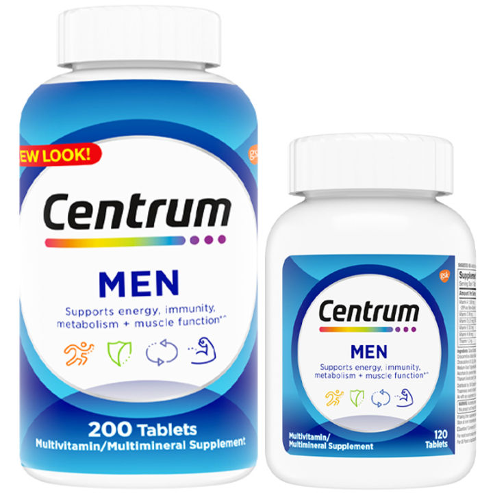 Centrum Multivitamin for Men 200 adult multivitamin and mineral tablets ...