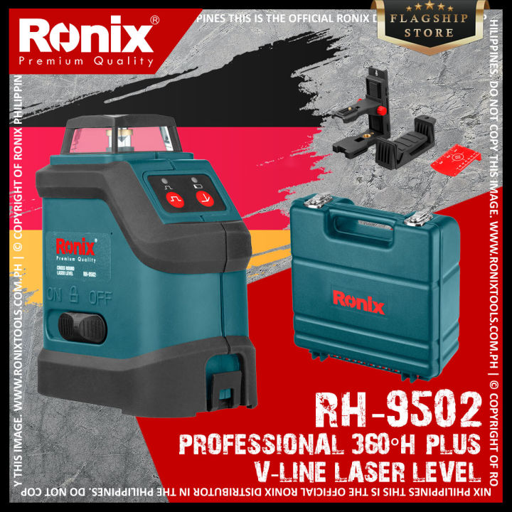 New! 🇩🇪 Ronix © RH-9502 Germany Premium Quality Cross Line Laser Level, Self leveling, 50M ...