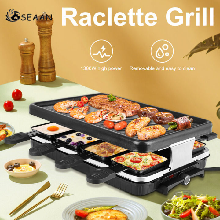 Raclette Table Grill, Electric Korean BBQ Grill Indoor Cheese Raclette ...