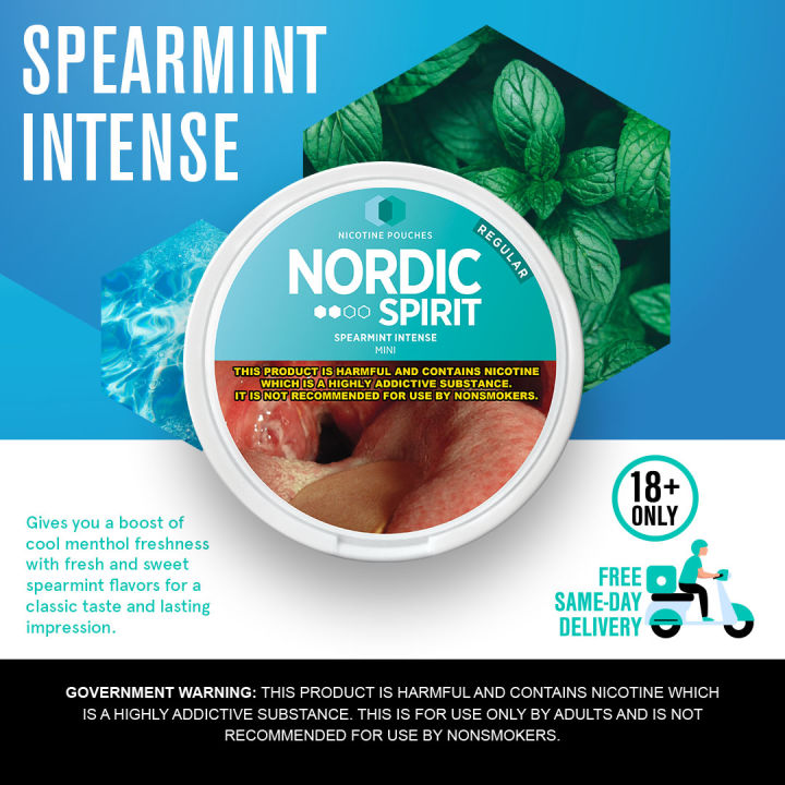 NORDIC SPIRIT Spearmint Intense Nicotine Pouch | Lazada PH