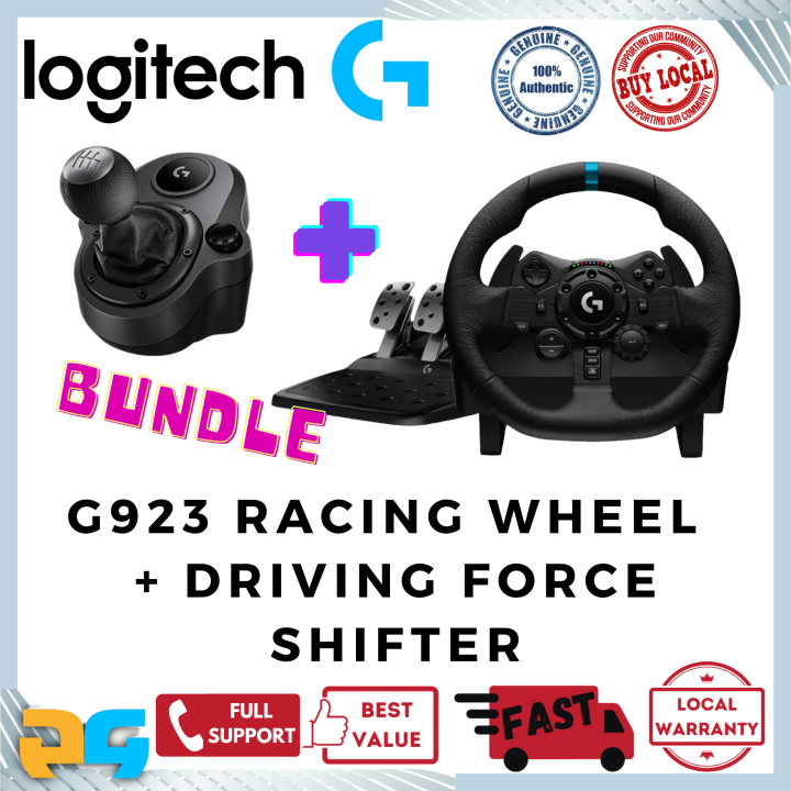 Logitech G923 TrueForce Racing Wheel + Driving Force Shifter for PC/PS4 ...