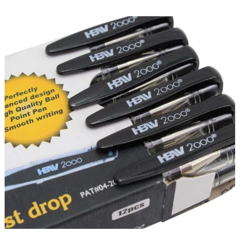 HBW 2000 Ball Point Pen Black Ball pen for School Office Supplies 12pcs ...