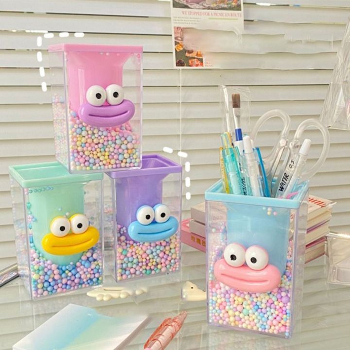 IUYJN Funny Sausage Mouth Pen Holder Acrylic Cute Stationery Storage ...