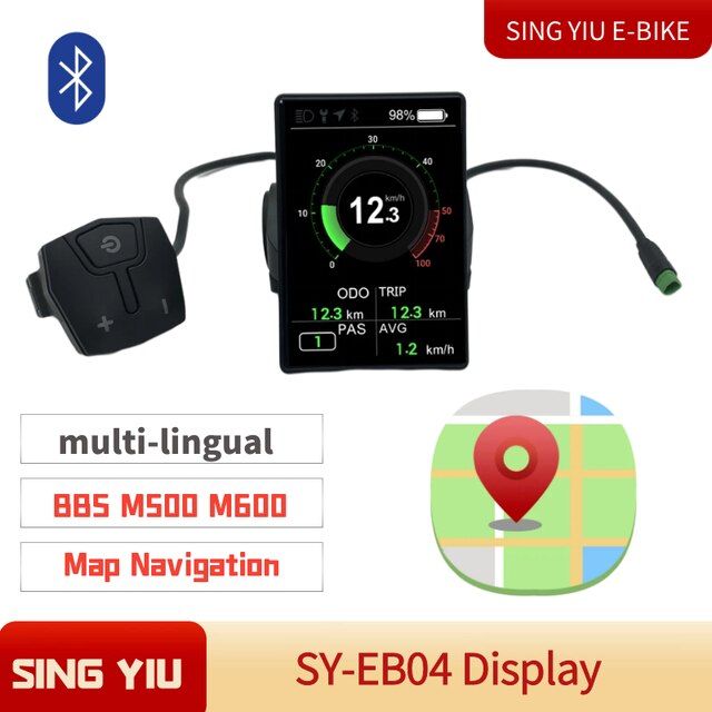 Bafang Mid-Mounted Bluetooth Display Map Navigation BBS M500 M600 M510 ...