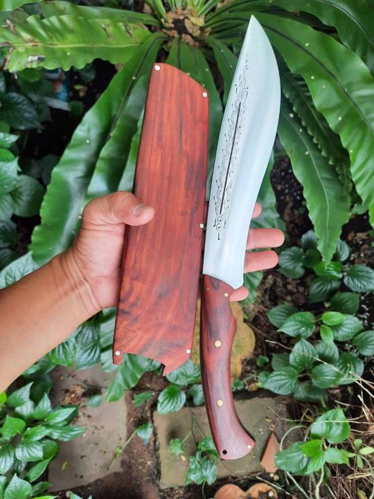 มีดเหน็บ (E-nep) มีดใบตาย มีดเดินป่า มีดแคมป์ ใบเหล็ก SUP9 ยาว 9” ผิวขัด ตีร้อนชุบแข็ง ด้ามประกบ ...