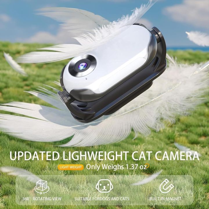 กล้องสวมใส่ได้ Cat Cam Pro 2.0 1080p HD กันน้ำ พร้อมบันทึกวิดีโอ ...