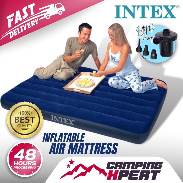 INTEX 5 Size Inflatable Air Mattress Queen Size Outdoor Camping Bed ...
