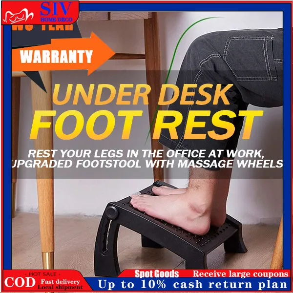 Foot Rest Adjustable Ergonomic Under Desk Footrest Under The Table ...
