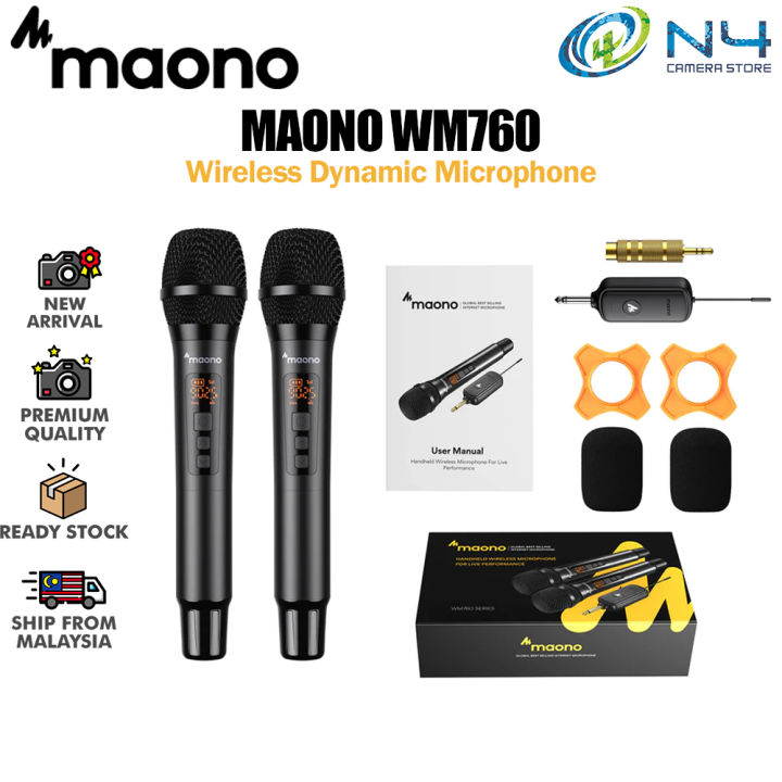 MAONO WM760 A1 / A2 Wireless Microphone, 262ft Range, for Singing ...