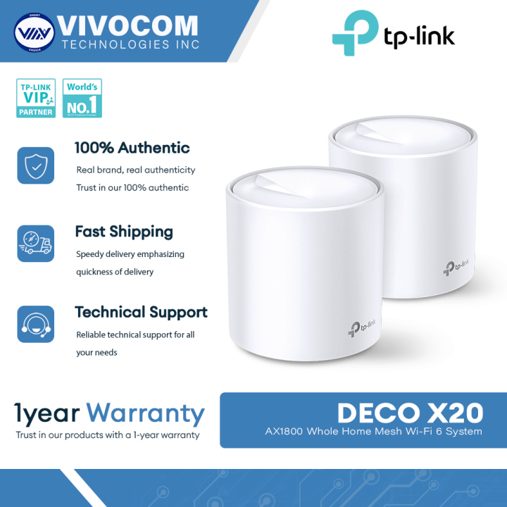 TP-Link Deco X20 (2pack) AX1800 Whole Home Mesh Wi-Fi 6 System | WiFi 6 ...
