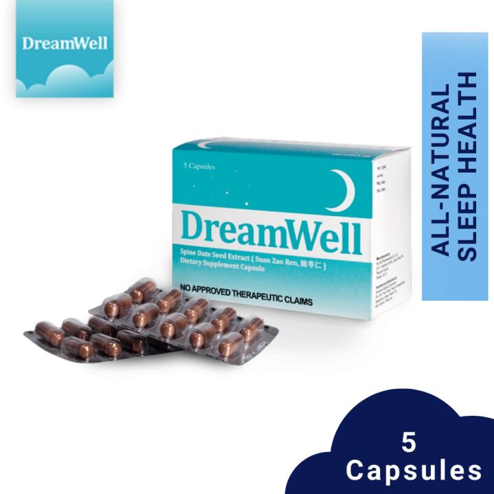DREAMWELL 5 CAPS Exp: May 2024 - All Natural, No Melatonin | Lazada PH