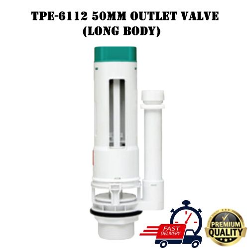 TPE-6112 50MM Long Body VINYL Dual Push Button Flush Outlet Valve ...