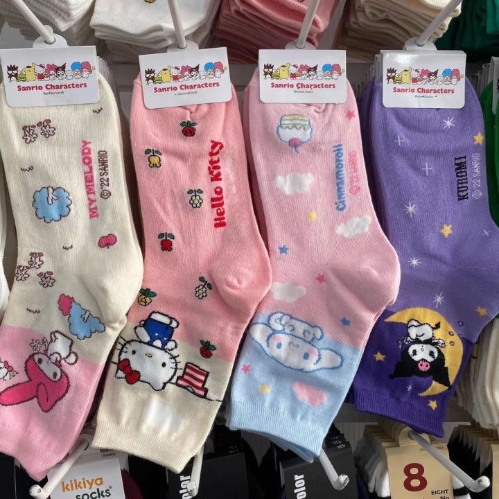 【HOT Socks good HOT】 Hello Kitty Socks Kawaii Sanrio Anime Kuromi ...